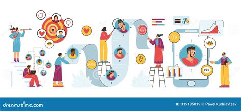 Vector Illustrations Displaying Search And Audience Analysis Via Laptop