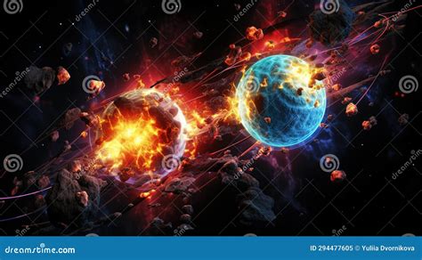 Subatomic Proton Particle Collision Nuclear Fusion Concept Stock Illustration Illustration Of
