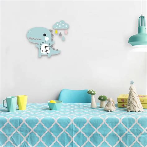 Новые горячие новые настенные часы с динозавром из мультфильма 3d Diy настенные наклейки для