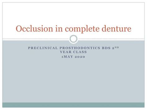 Ackerman And Proffit Classification Of Malocclusion