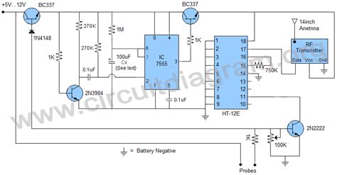 Wireless Water Level Indicator Sensor Enhanced Version Circuit
