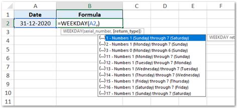 Weekday Function In Excel Get Week Day Number Excel Unlocked