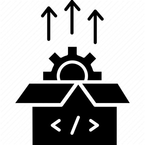 Deploy Code Coding Up Arrow Deployment Delivery Box Icon