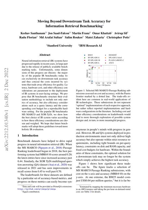 PDF Moving Beyond Downstream Task Accuracy For Information Retrieval