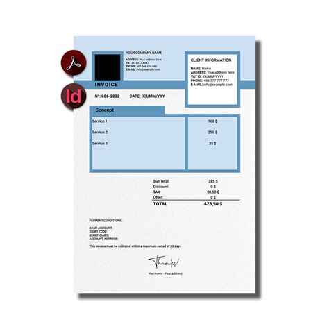 Invoice And Estimate Services Template — Arquiflash