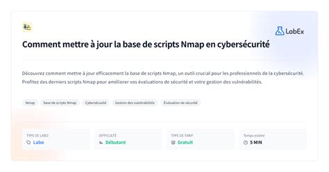 Comment Mettre à Jour La Base De Scripts Nmap En Cybersécurité Labex