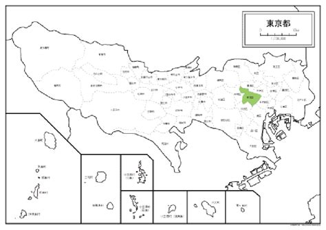 東京都新宿区の白地図 白地図専門店