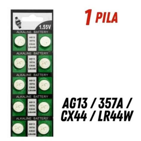 Pila Alcalina Ag13 357a Cx44 Lr44w Botón Reloj Generico