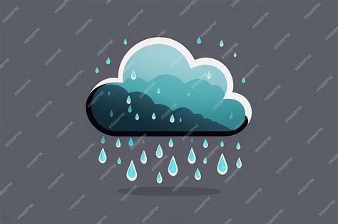Premium Photo Rain Icon In Trendy Flat Style Isolated On Grey Background
