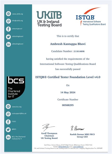 Ambresh Bhovi On Linkedin Istqb Certificationsuccess Softwaretesting