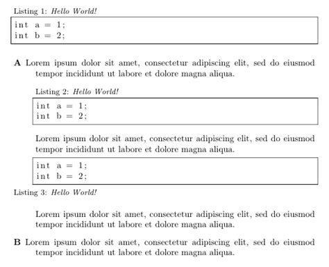 listings caption alignment in list environments tex latex stack