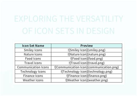 exploring the versatility of icon sets in design excel template and