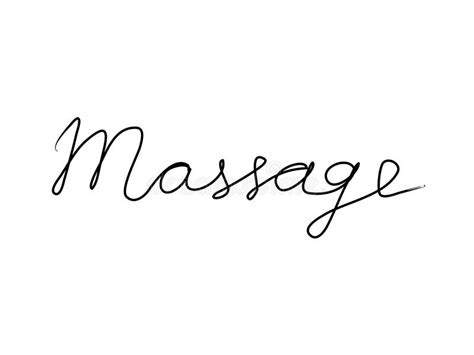 Massage Handwritten Text Inscription Modern Hand Drawing Calligraphy
