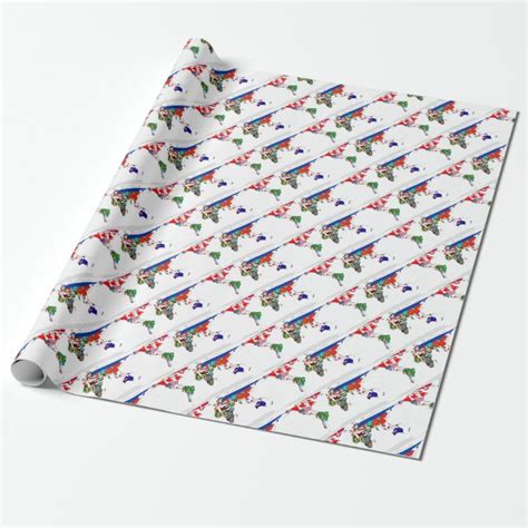Flagged World Map Of Flags Of The World Wrapping Paper Zazzle