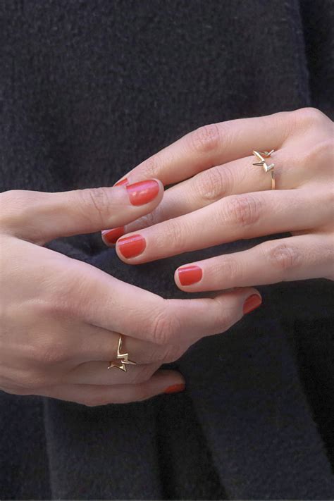 Titanium Salute Single Stacking Ring 18k Gold Le Ster Luxury