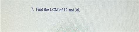 Solved Find The LCM Of And Chegg Com