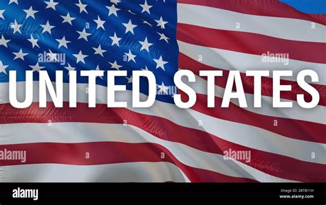 American Flag Waving In Wind Realistic United States Flag Background