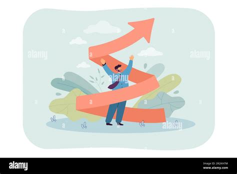 Tiny Man With Arrow Twisted Upward Stock Vector Image And Art Alamy