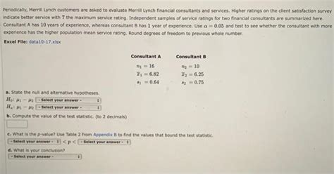 Solved Periodically Merrill Lynch Customers Are Asked To