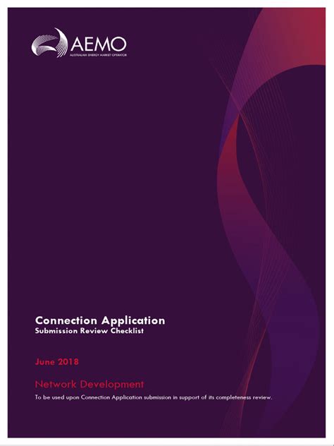 Aemo Connection Application Checklist Pdf Electrical Engineering Electricity