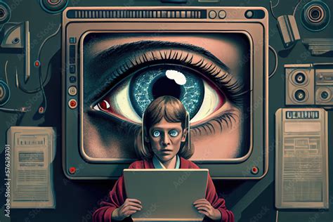 Artificial Intelligence Spying On Humans Generative AI Illustration