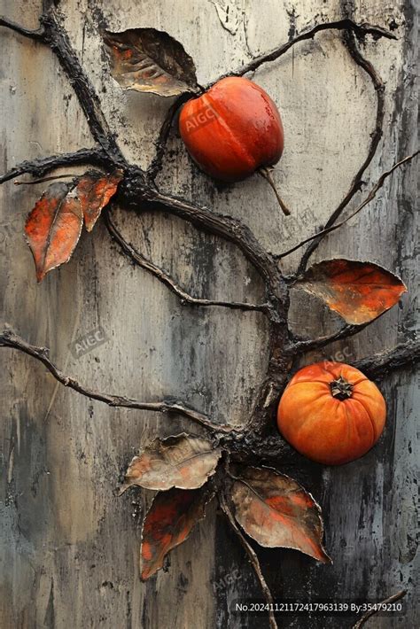 Ai创作图墙上的南瓜 收获果实秋季红柿树木 树挂南瓜 长在藤上的南瓜 落架的南瓜 枯萎南瓜也 秋柿图 垂吊的南瓜 吊在藤上的南瓜 墙面的秋天 大气的南瓜 藤上的南瓜 枯枝红柿 藤蔓上的南瓜