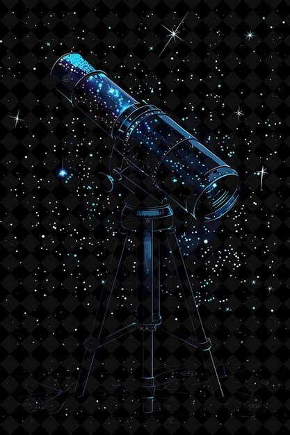 Premium Psd Mysterious Telescope 8 Bit Pixel With Stars And Space