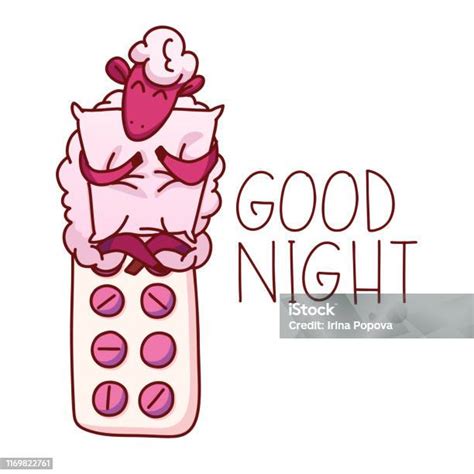 귀여운 잠자는 양 벡터 일러스트레이션 수면에 대한 포스터 양을 세고 양을 세고 불면증 수면 장애 아기 수면을 시도하는 개념 벡터 0명에 대한 스톡 벡터 아트 및 기타 이미지