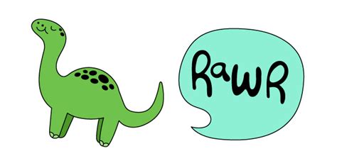 Vsco Girl Dinosaur And Rawr Cursor Custom Cursor