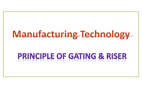 Solution Principle Of Getting Riser In Casting Studypool