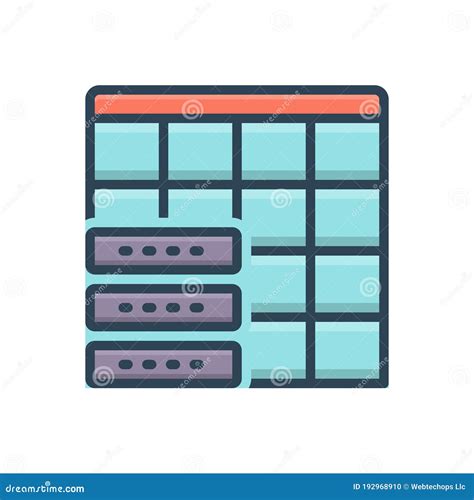Color Illustration Icon For Datatable Table And Chart Stock