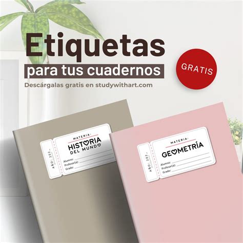 Etiquetas Bonitas Para Descargar E Imprimir Gratis Etiquetas Para Cuadernos En Forma De Ticket
