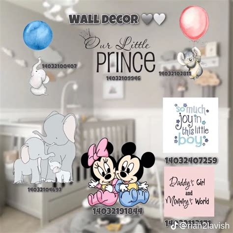 Creds Riah2lavish On Tt Bloxburg Decals Codes Baby Room Decals