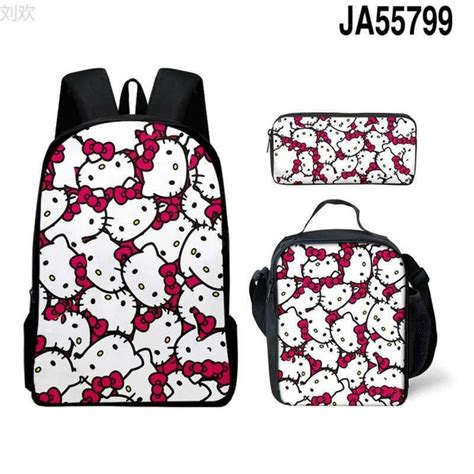 Mouly Портфель школьный для девочек и мальчиков,набор 3 в 1,Hello Kitty ...