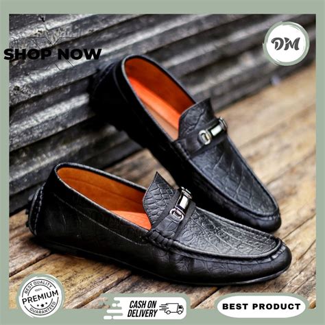 Jual Sepatu Slip On Casual Formal Kulit Asli Slop Selop Kerja Kantor Pria Cowok Keren Diorio