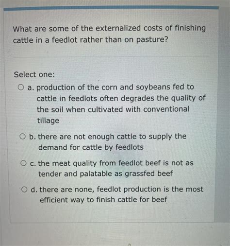 Solved What Are Some Of The Externalized Costs Of Finishing