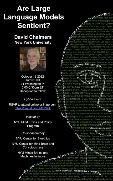 Are Large Language Models Sentient Nyu Center For Mind Brain And