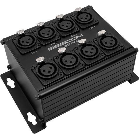 Sescom Channel Passive Balanced Audio Adapter Box Over CAT RJ To Female XLR