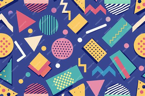 A Pattern Inspired By The Memphis Design Movement Of The 80s With