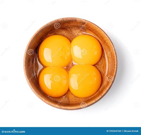 Egg Yolks In Bowl Fresh Chicken Egg Yolk Separated From Whites For