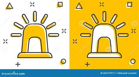 Emergency Alarm Icon In Comic Style Alert Lamp Cartoon Vector
