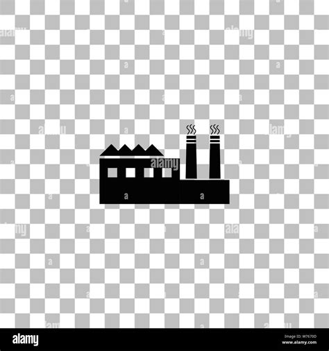 Industrial Building Factory And Power Plants Black Flat Icon On A