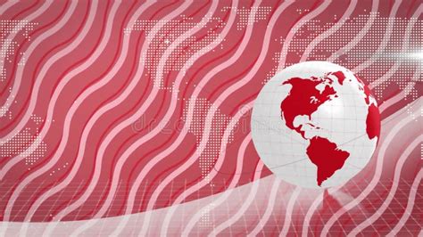 Rotating Globe Animation Over Red Wavy Background With Dotted World Map Stock Footage Video Of