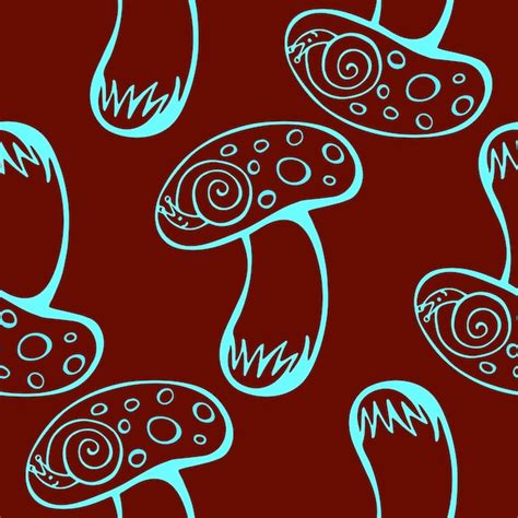 Premium Vector Vector Illustration Of Seamless Pattern With Mushrooms