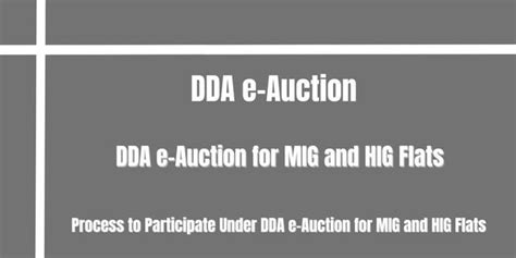 Dda E Auction For Mig And Hig Flats Under Diwali Special Housing
