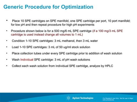 Solid Phase Extraction Optimization Experiment Pptx