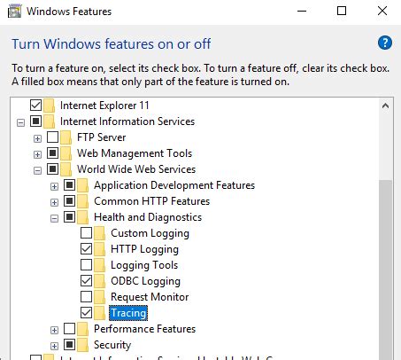 Trace How Do I Enable Failed Request Tracing In IIS On Windows Development PC Stack