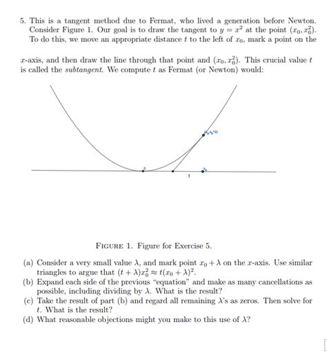 Solved 5 This Is A Tangent Method Due To Fermat Who Lived