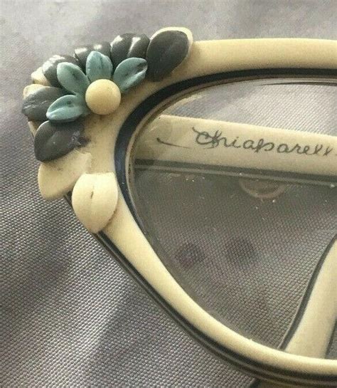 Authentic Schiaparelli Vintage Cat Eye Floral Glasses 3784080882