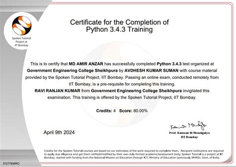 Md Amir Anzar On Linkedin Pythontraining Certification